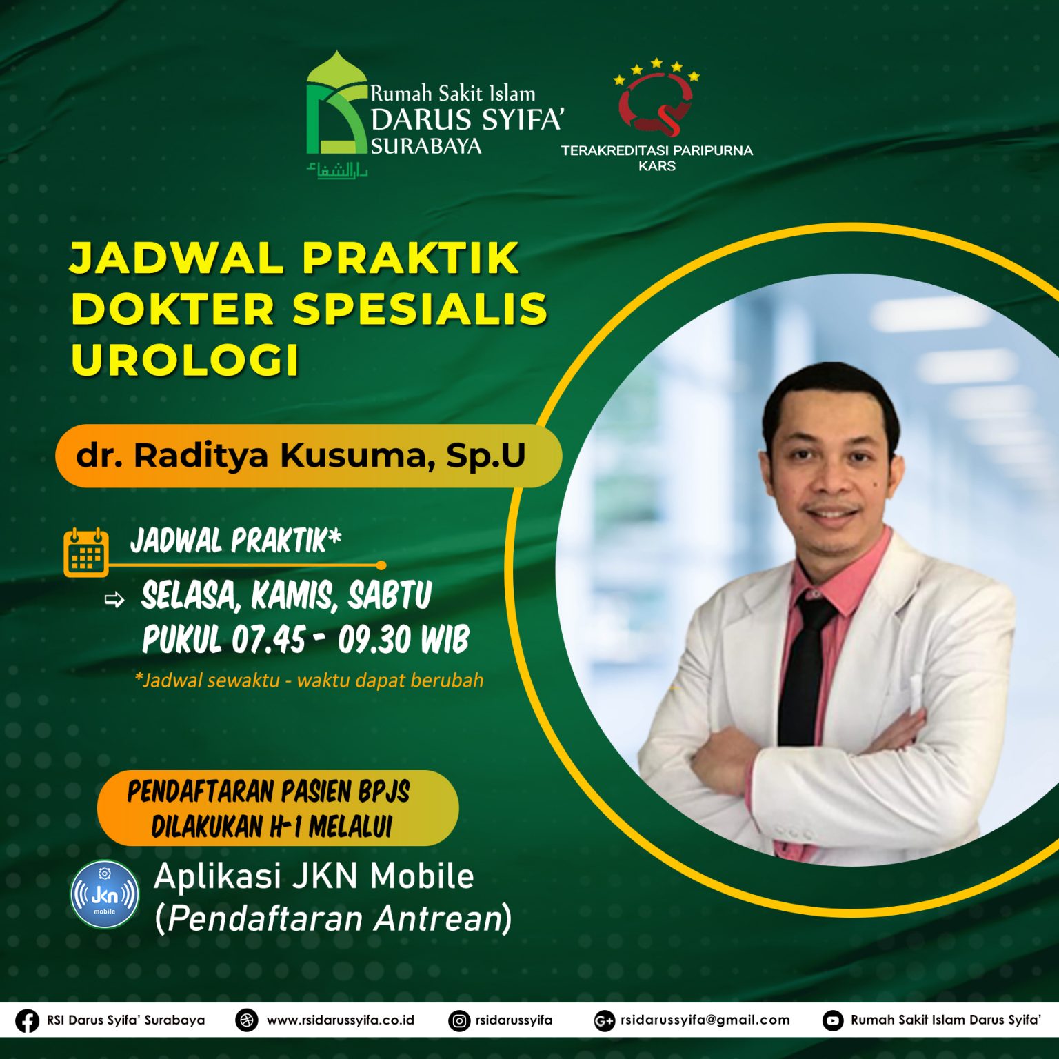 Jadwal Dokter – RSI DARUS SYIFA' SURABAYA