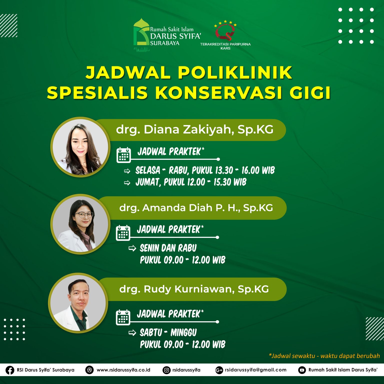 Jadwal Dokter – RSI DARUS SYIFA' SURABAYA
