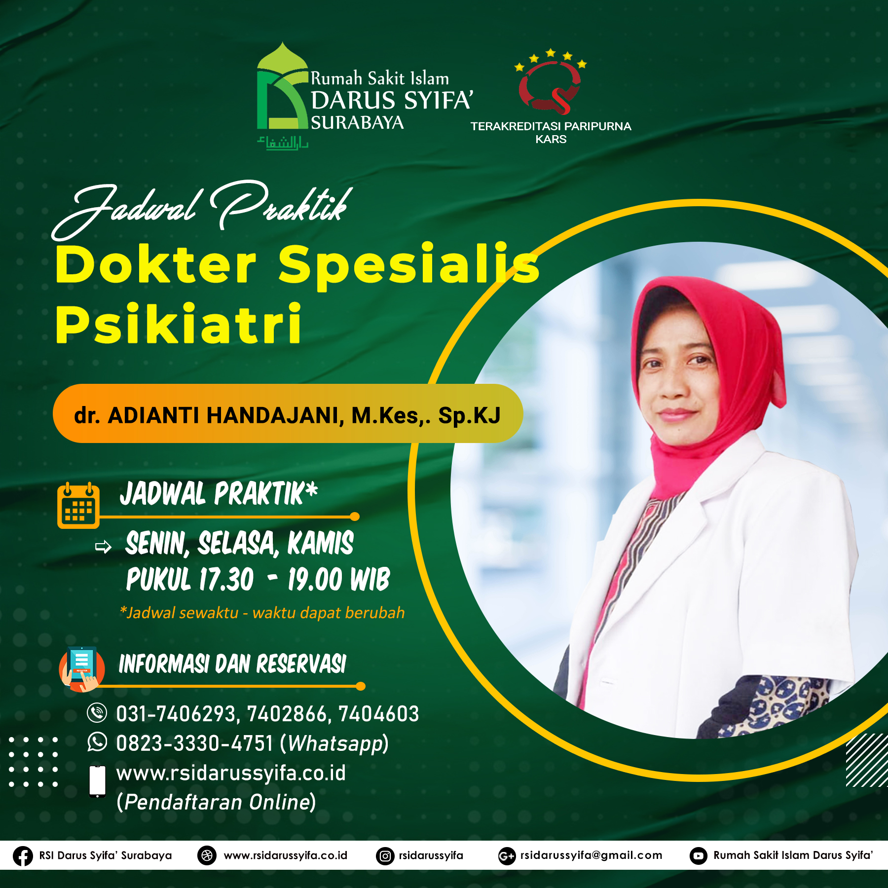 Jadwal Dokter – RSI DARUS SYIFA' SURABAYA